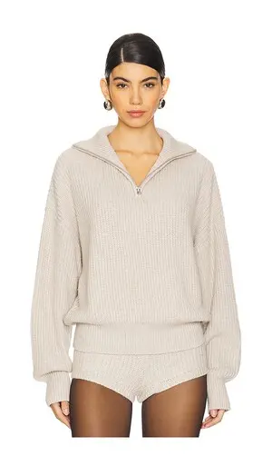 LOVERS AND FRIENDS Shivani Zip Sweater - Beige