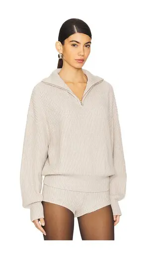 LOVERS AND FRIENDS Shivani Zip Sweater - Beige
