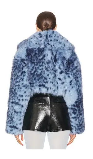 LAMARQUE Danika Faux Fur Coat - Blue Leopard