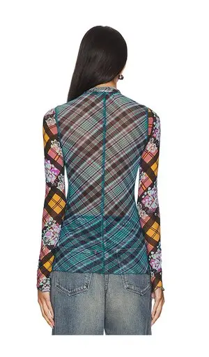Free People Chloe Printed Mesh Top