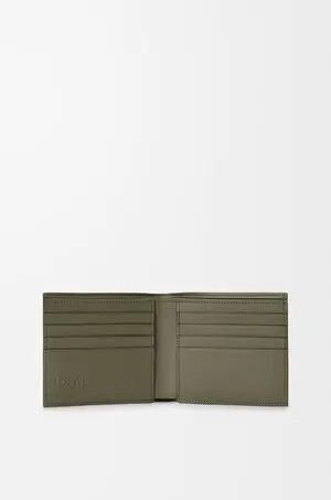 Loewe Bifold Wallet In Soft Grained Leather Skin - Khaki Green