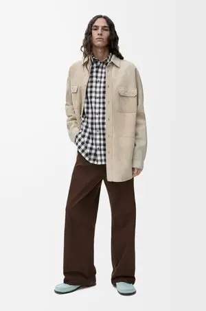 Loewe Overshirt In Suede Lambskin