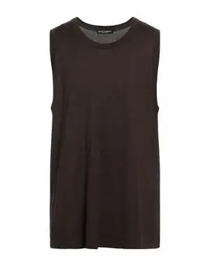 Dolce & Gabbana Man Tank Top White Size Xs Cotton Brown