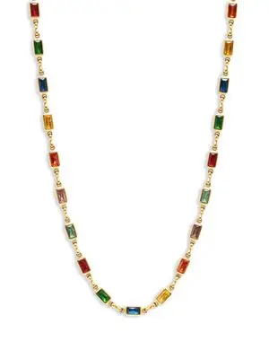 NIALAYA JEWELRY Rectangle Tennis Necklace - Gold