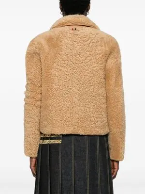 Thom Browne Button-up Shearling Jacket - Brown