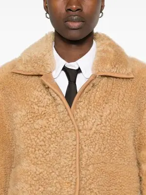 Thom Browne Button-up Shearling Jacket - Brown