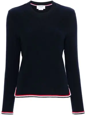 Thom Browne Rwb-stripe Cashmere Jumper - Blue