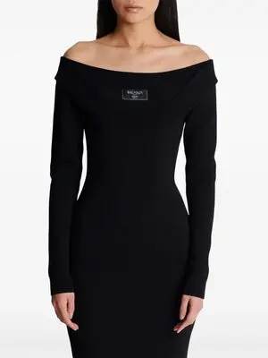 Balmain Ribbed-knit Maxi Dress