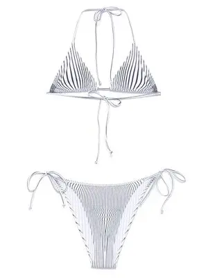 Jean Paul Gaultier Striped Bikini - White