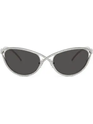 SWAROVSKI Crystal-embellished Cat-eye Sunglasses - Silver