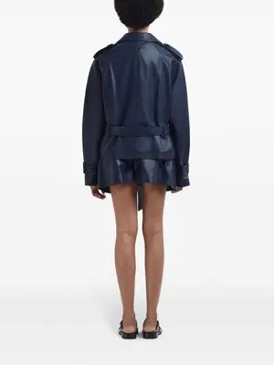 Marni Double-breasted Leather Jacket - Blue