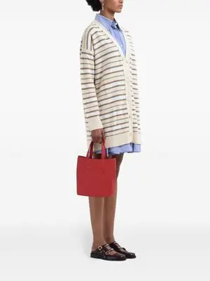 Marni Striped Virgin Wool-cashmere Cardigan - Neutrals