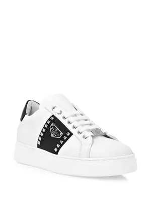 Philipp Plein Leather Hexagon Sneakers - White