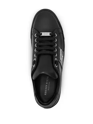 Philipp Plein Plaque Leather Sneakers