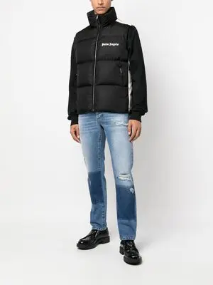 Palm Angels X Moncler Distressed Straight-leg Jeans