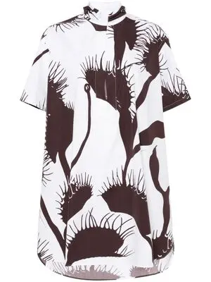 FERRAGAMO Cropped Venus Print Kaftan - Brown