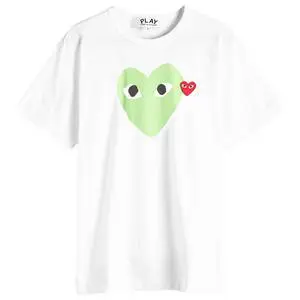 Play Comme Des Garcon Red Heart Colour Heart T-shirt - White/red/green