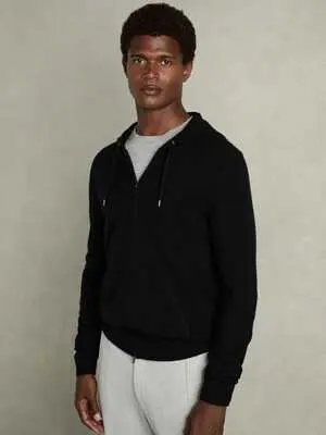 REISS Wool And Cashmere Zip-through Hoodie