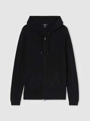 REISS Wool And Cashmere Zip-through Hoodie