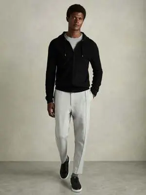 REISS Wool And Cashmere Zip-through Hoodie