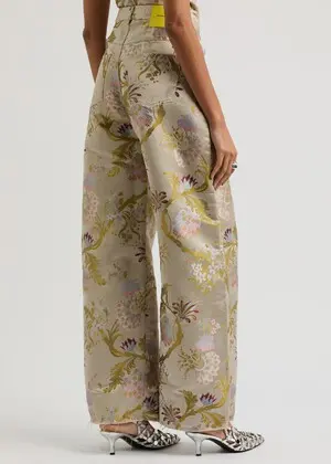 MARQUES' ALMEIDA Floral Brocade Wide-leg Trousers