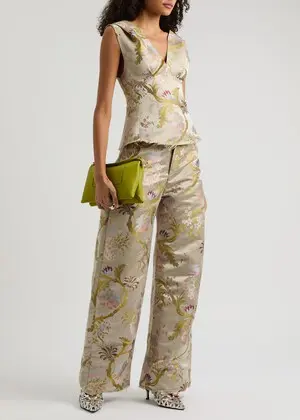 MARQUES' ALMEIDA Floral Brocade Wide-leg Trousers