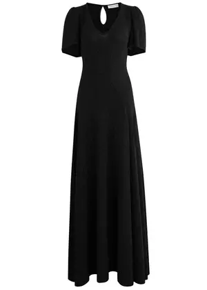 LUXE DE VALENTINA Fluted Lamé Maxi Dress