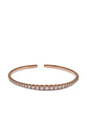 JEWELS AFICIONADO 18kt Rose Gold Diamond Cuff Bracelet - Pink