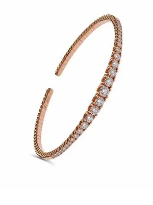 JEWELS AFICIONADO 18kt Rose Gold Diamond Cuff Bracelet - Pink