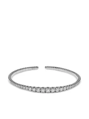 JEWELS AFICIONADO 18kt White Gold Diamond Cuff Bracelet - Silver