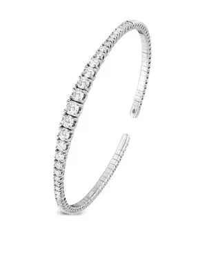 JEWELS AFICIONADO 18kt White Gold Diamond Cuff Bracelet - Silver