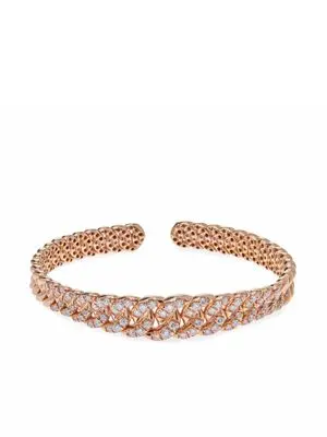 JEWELS AFICIONADO 18kt Rose Gold Diamond Cuff Bracelet - Pink