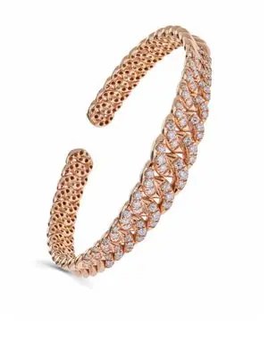 JEWELS AFICIONADO 18kt Rose Gold Diamond Cuff Bracelet - Pink