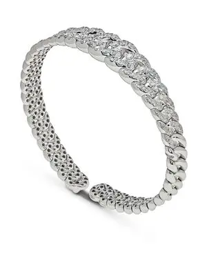 JEWELS AFICIONADO 18kt White Gold Diamond Cuff Bracelet - Silver