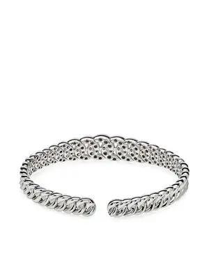 JEWELS AFICIONADO 18kt White Gold Diamond Cuff Bracelet - Silver