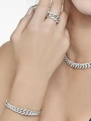 JEWELS AFICIONADO 18kt White Gold Diamond Cuff Bracelet - Silver