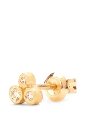 YASUKO AZUMA 18kt Yellow Triple Diamond Stud Earring - Gold