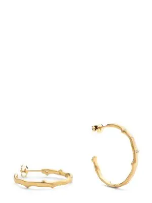 YASUKO AZUMA 18kt Yellow Thorn Diamond Hoop Earrings - Gold