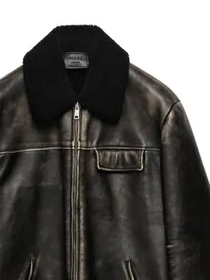 Prada Shearling-collar Leather Jacket