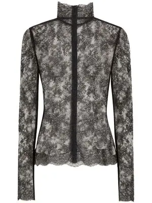 Dolce & Gabbana Chantilly Lace Top - Grey