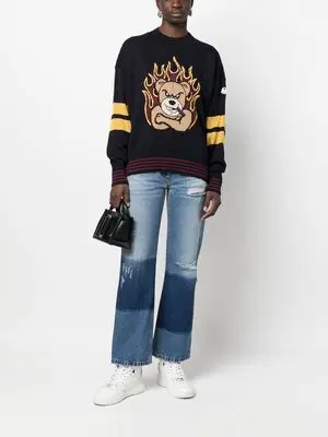 Palm Angels X Moncler Distressed Straight-leg Jeans