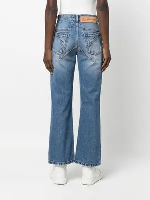Palm Angels X Moncler Distressed Straight-leg Jeans