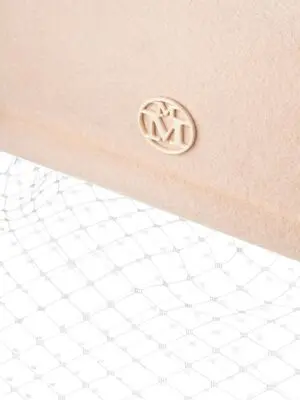 MAISON MICHEL Bonnie Veil Beret - Neutrals