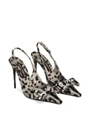 Dolce & Gabbana 105mm Leopard-print Slingback Pumps