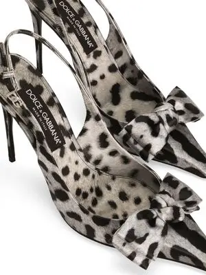 Dolce & Gabbana 105mm Leopard-print Slingback Pumps