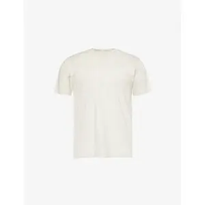 Sunspel Crewneck Short-sleeve Cotton-jersey T-shirt - Archive White Melange