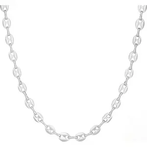 DONATELLO GIAN Name' Rhodium-plated Puffed Link Necklace - Silver