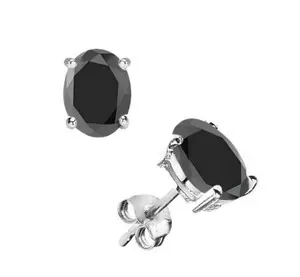 DONATELLO GIAN Name Sterling Silver Created Onyx Stud Earrings - Black