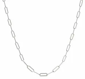 DONATELLO GIAN Name Rhodium-plated Clip Link Necklace - Silver
