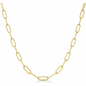 DONATELLO GIAN Name'-plated Sterling Silver Paperclip Chain Necklace - Gold